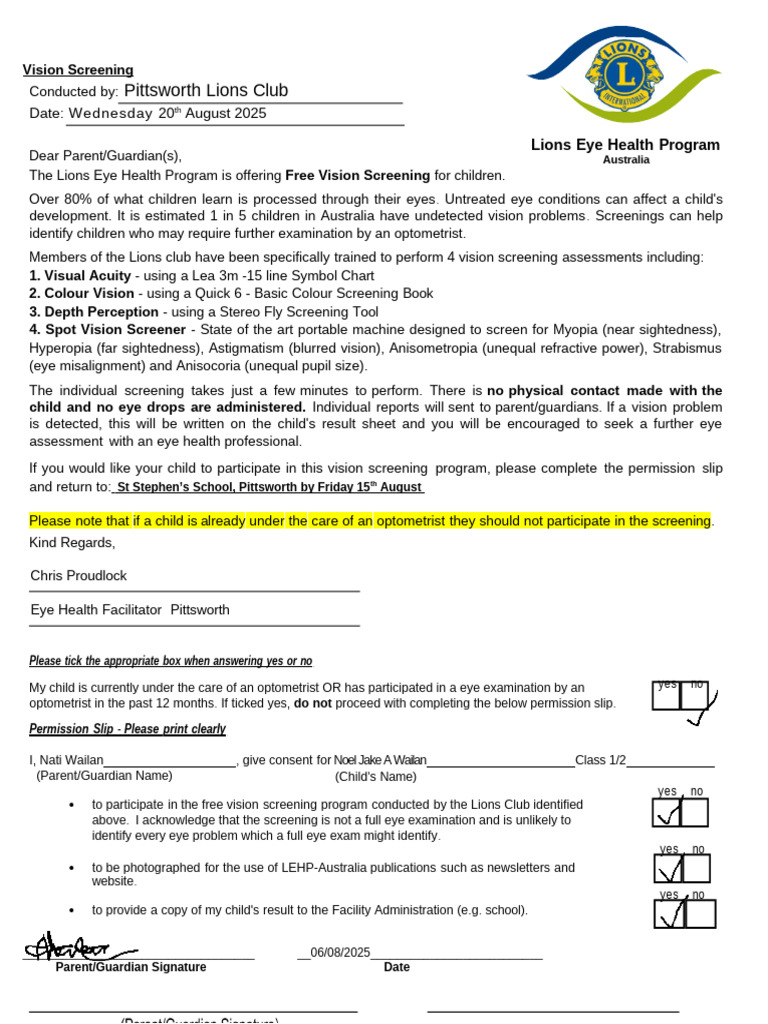 Free Vision Screening for Children | PDF | Eye | Ophthalmology