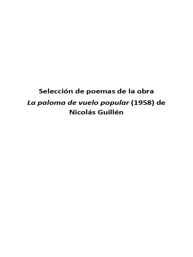 Poemas de Nicolás Guillén seleccionados | PDF