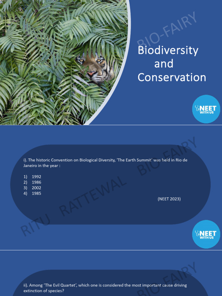 Biodiversity Conservation Quiz Questions | PDF | Conservation Biology ...