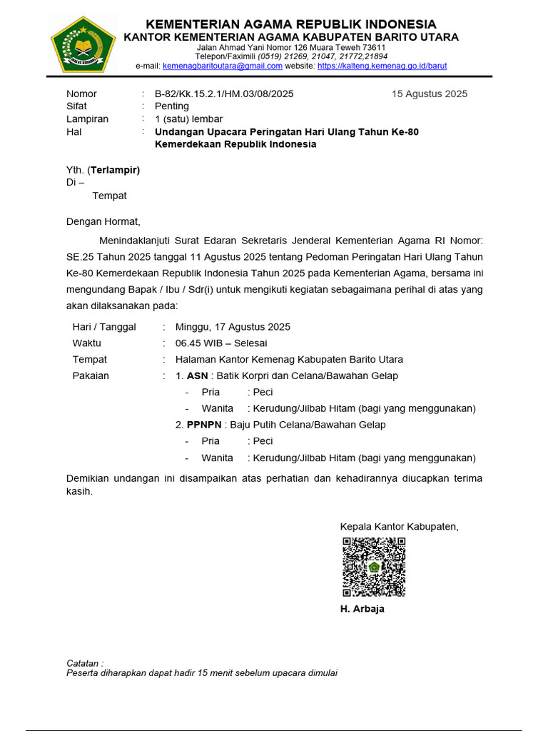 Undangan HUT Ke-80 Kemerdekaan RI | PDF