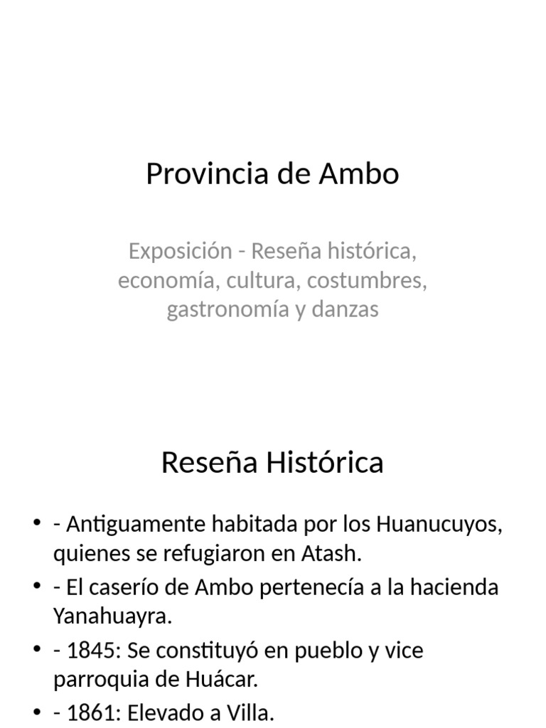 Flora, Fauna y Gastronomía de Ambo | PDF