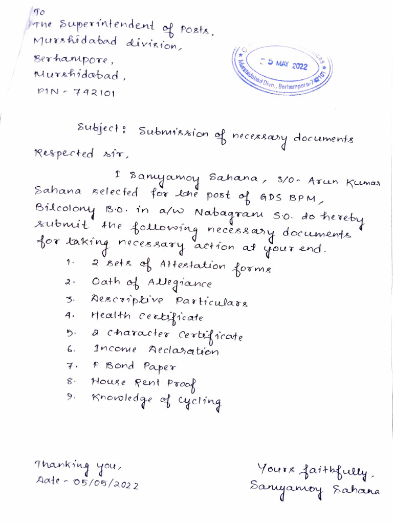 Sample Attestation Form Filled For New Joinee Dop - 082950 | PDF