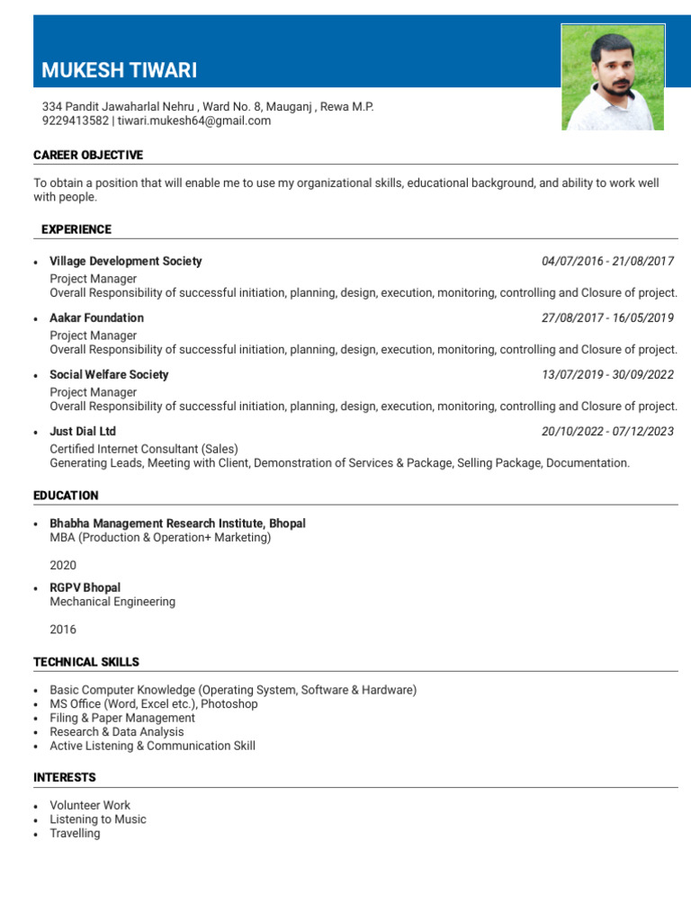 Resume Mukesh | PDF