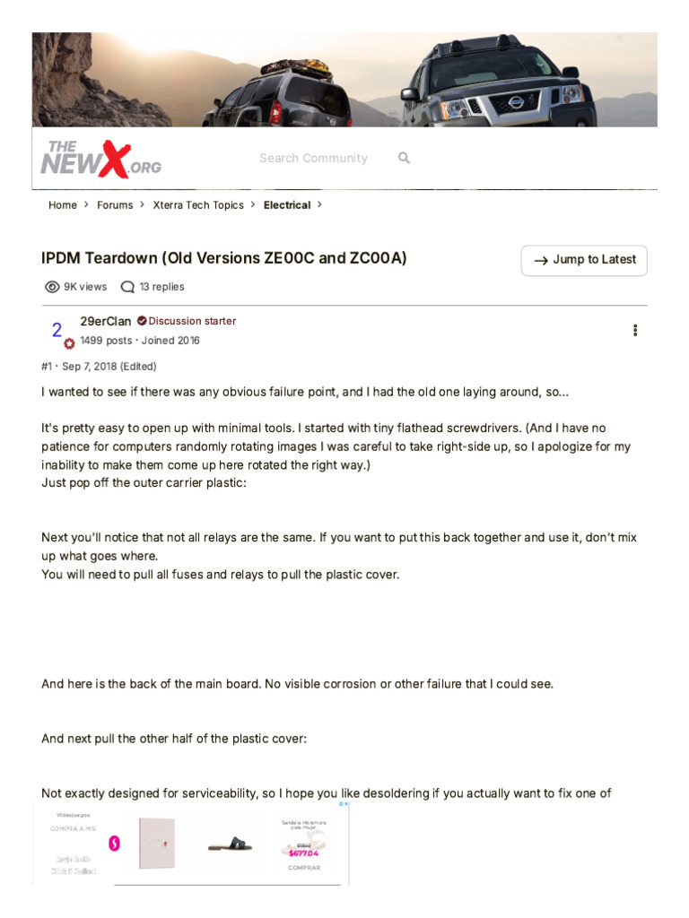 IPDM Teardown (Old Versions ZE00C and ZC00A) - Second Generation Nissan ...
