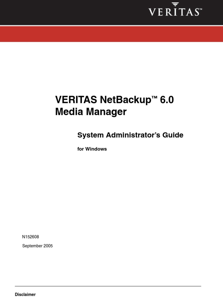 Veritas Netbackup 6.0 Media Manager: System Administrator'S Guide | PDF ...