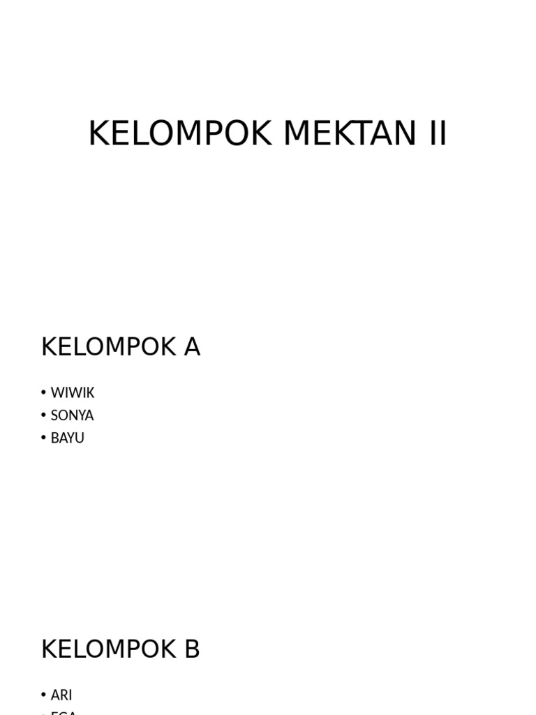 Kelompok Mektan II | PDF