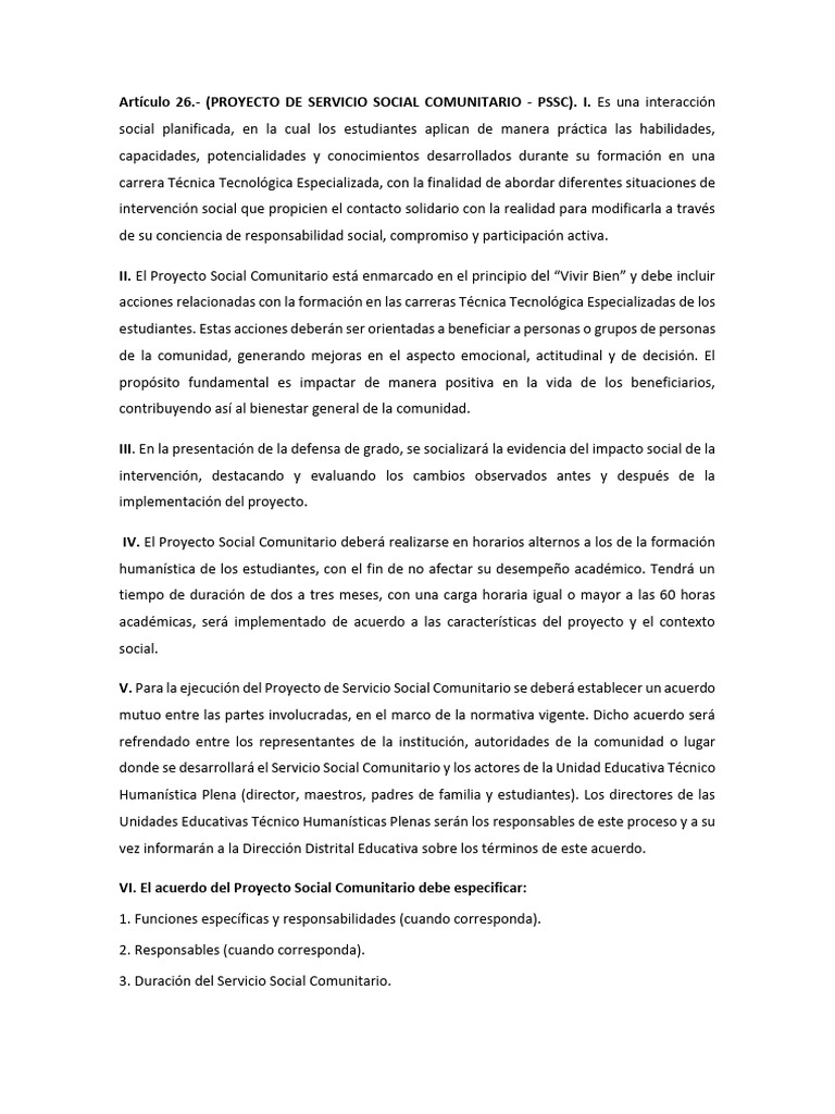 Proyecto de Servicio Social Comunitario | PDF | Trabajo Social ...