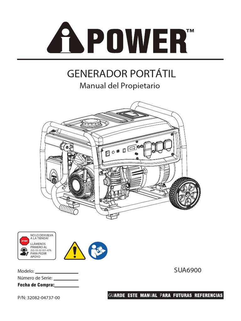 Manual Generador Portátil SUA6900 | PDF | Generador eléctrico