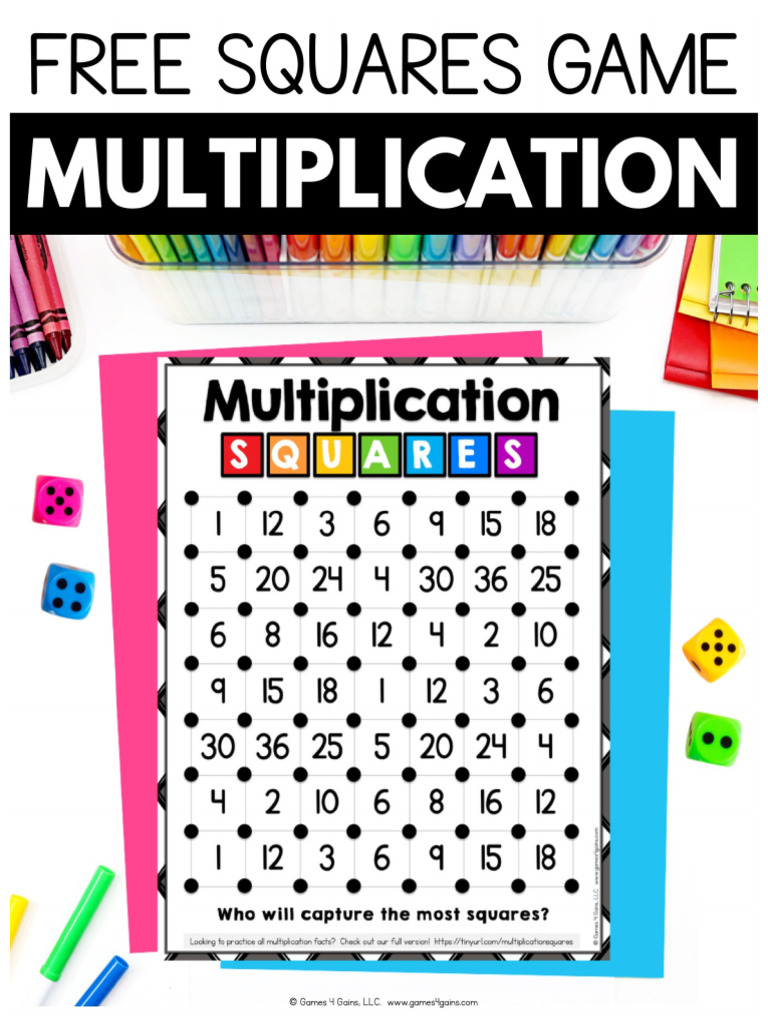 Free Printable Multiplication Squares Game | PDF