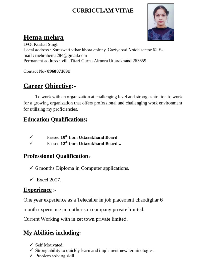 Hema Resume Real | PDF