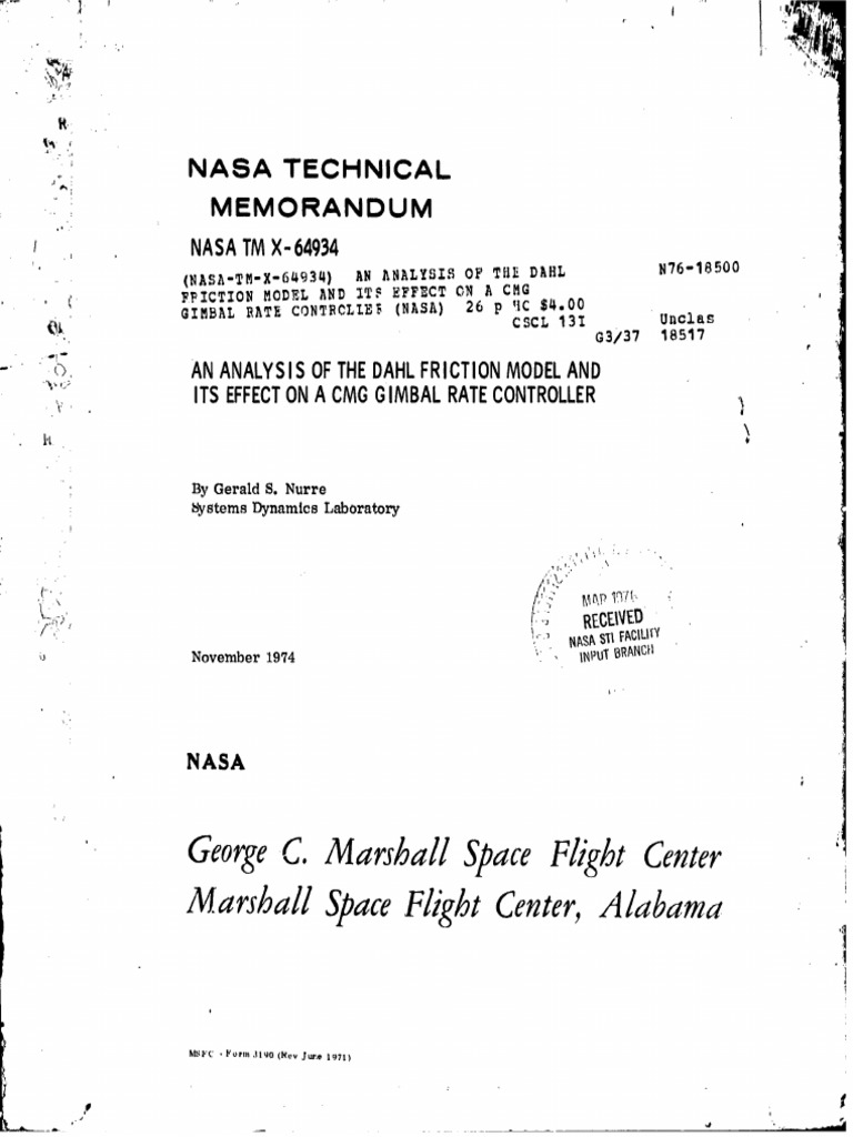 Dahl Friction Model Analysis for CMG | PDF | Mechanical Engineering ...