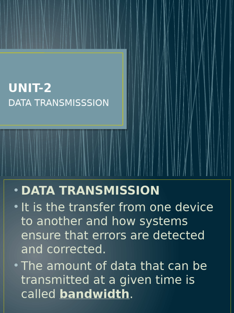 Unit-2 Data Transmission | PDF | Usb | Duplex (Telecommunications)