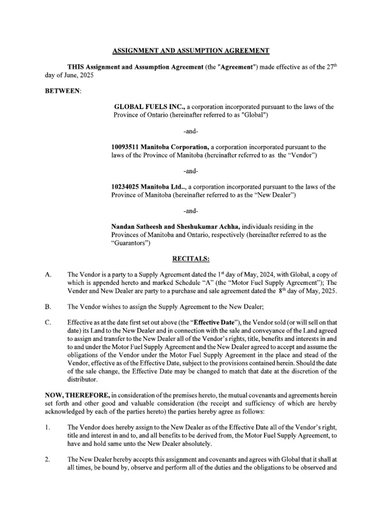 Assignment and Assumption Agreement-Combined - Latest - Signed - June ...