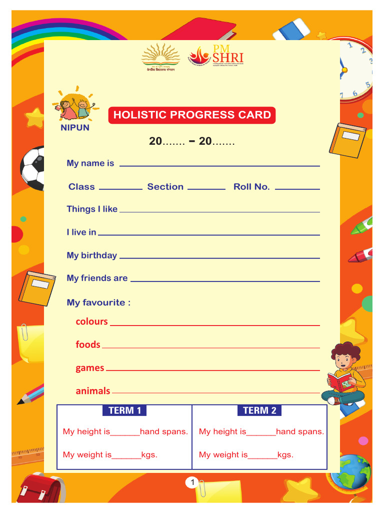 CBSE Holistic Progress Card 2023-2024-1 | PDF | Literacy | Fluency