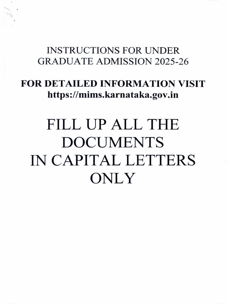 1) 2025-26 Batch MBBS Admission Instructions | PDF