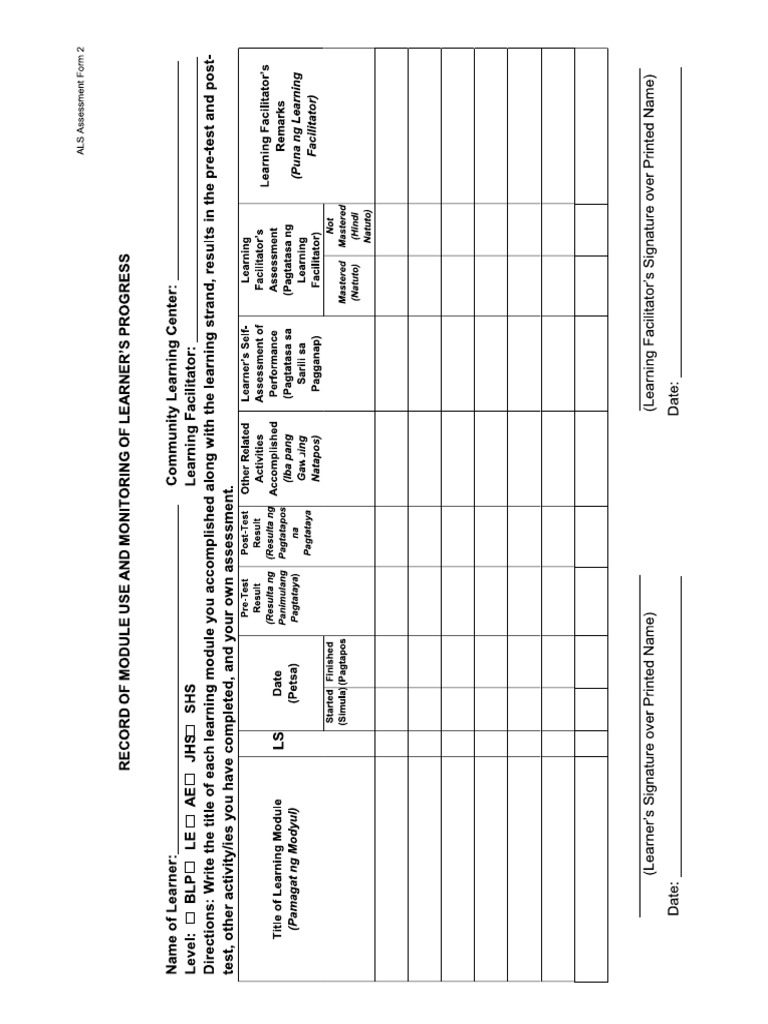 RPL Form 2 - Description and How To Use - Proposed Als | PDF