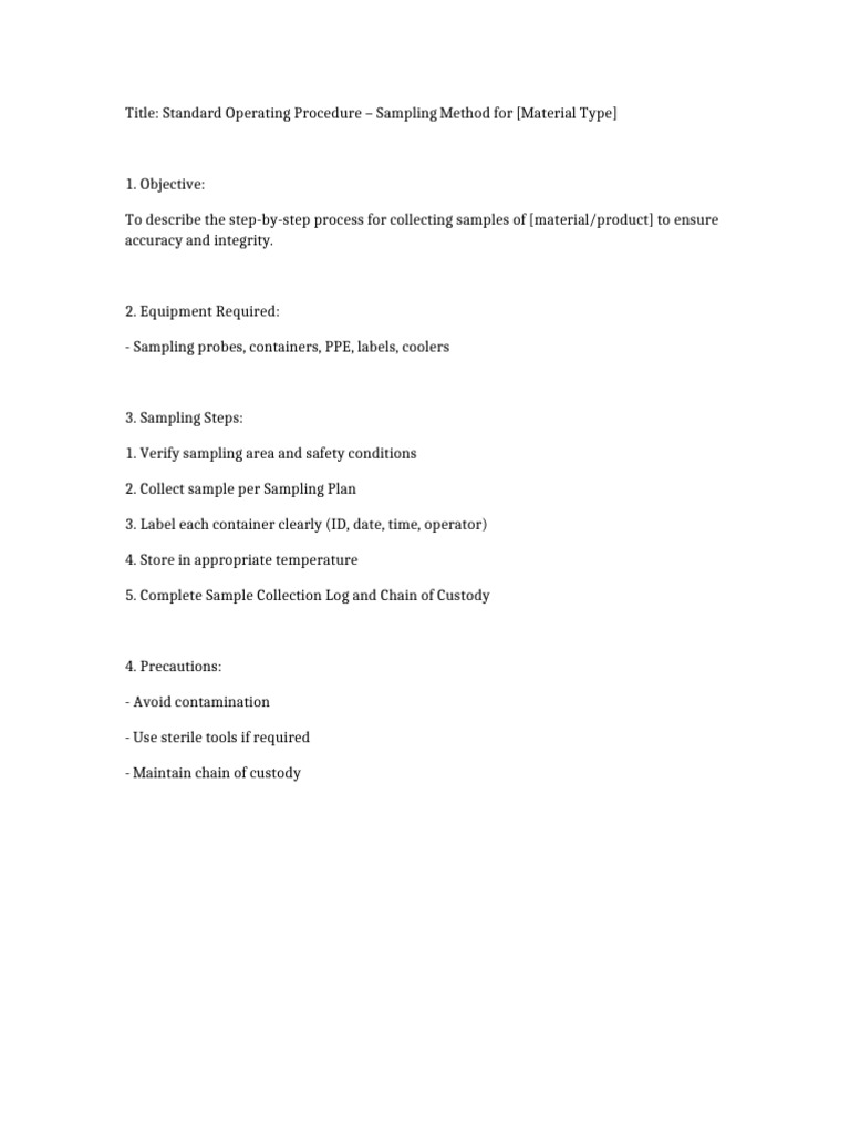 Sampling Procedure for [Material Type] | PDF