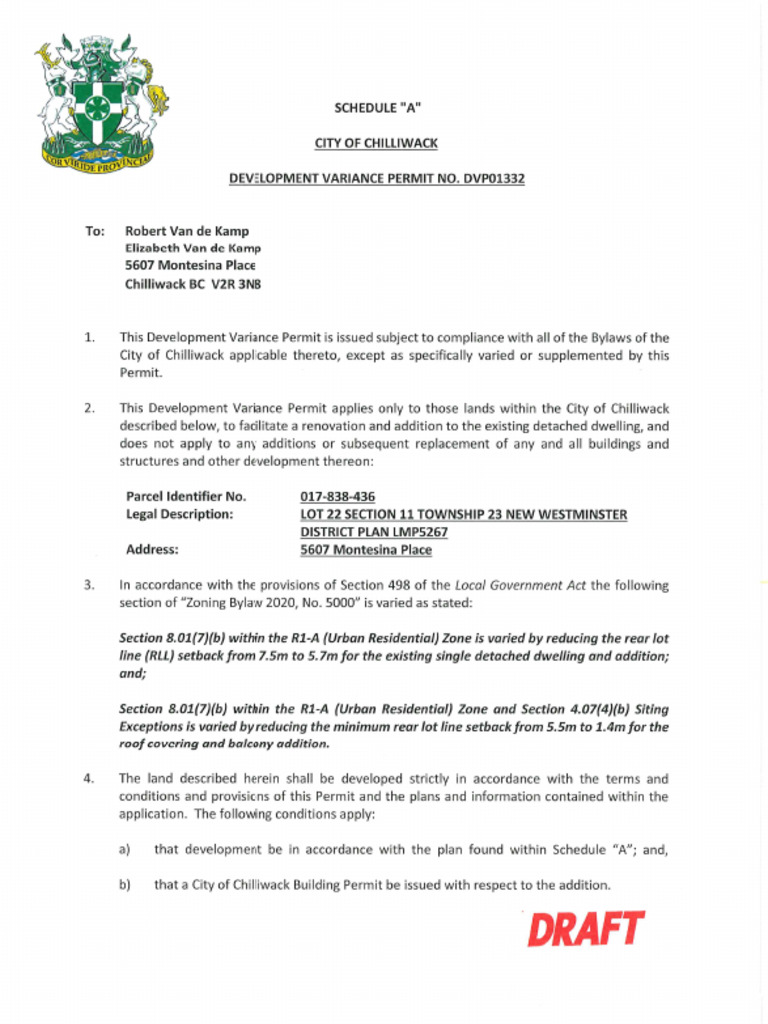 Development Variance Permit - DVP01332 | PDF