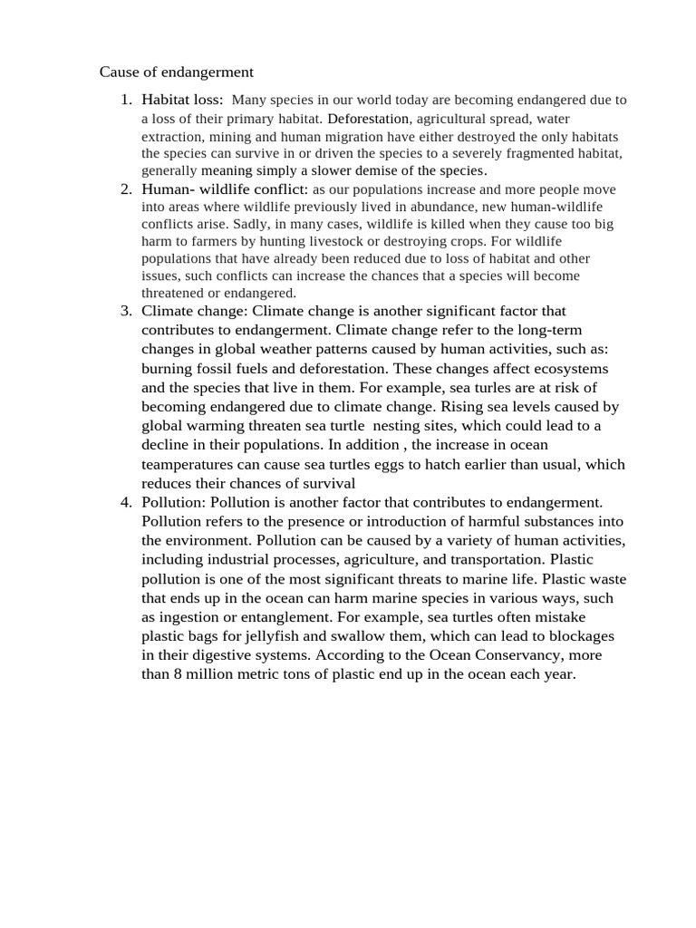 Cause of Endangerment | PDF