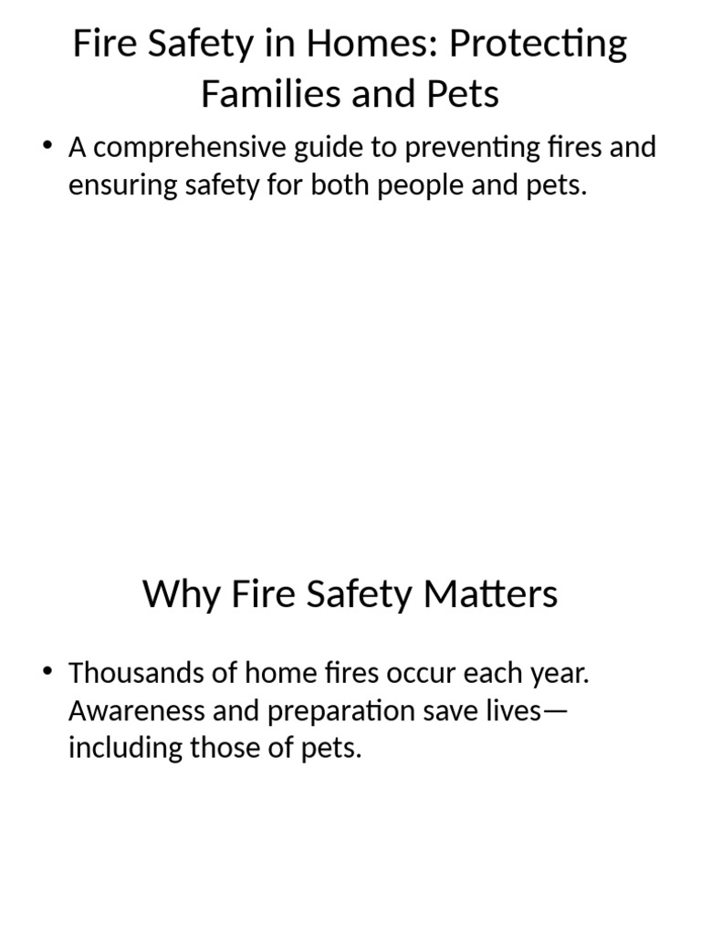 Fire Safety Tips for Homes and Pets | PDF
