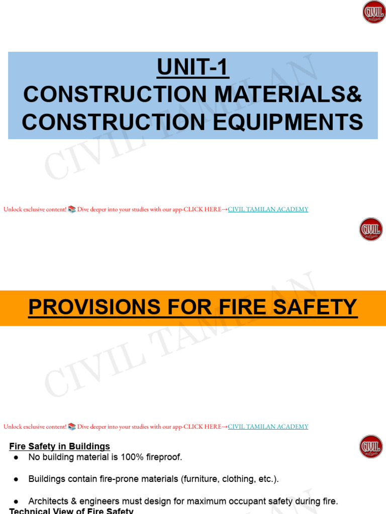 UNIT-1 (AE CM) Provisions For Fire Safety CT 250526 004506 | PDF | Wall ...