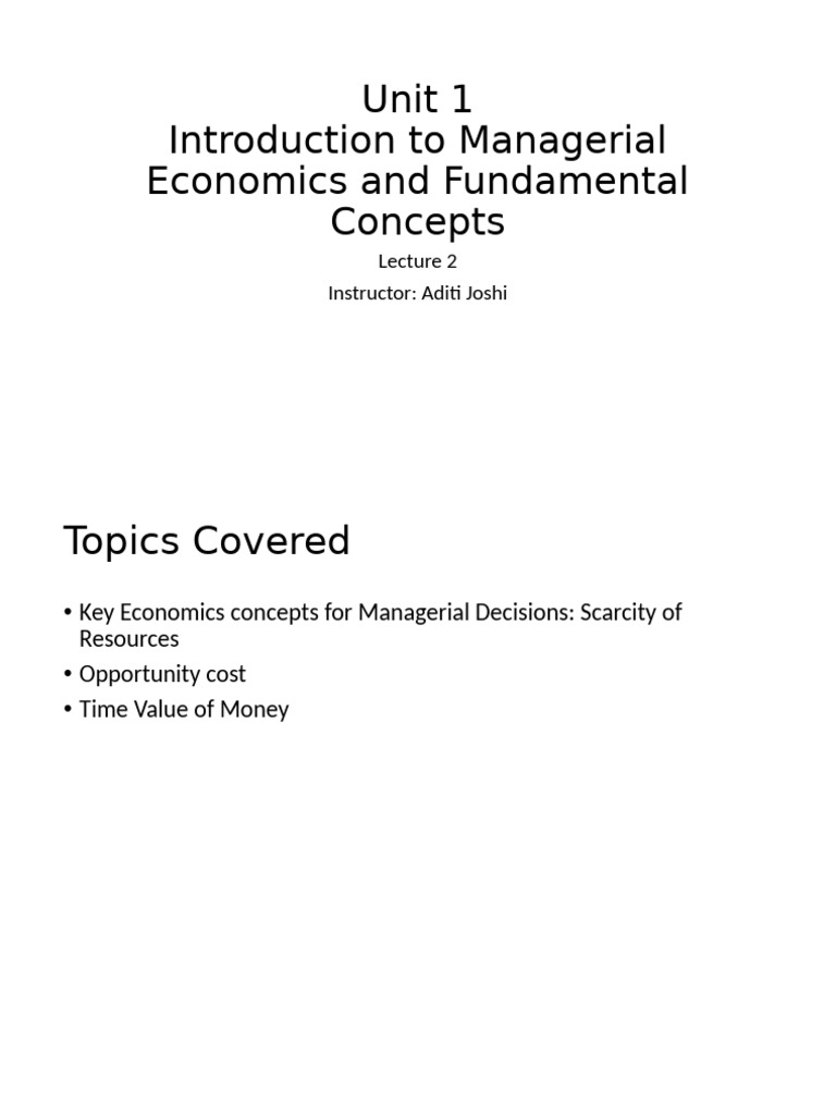 Managerial Economics Basics Explained | PDF