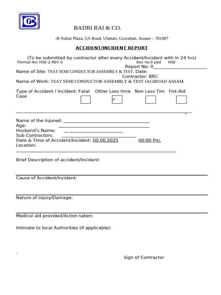 BRC Accident Report for TSAT Site | PDF