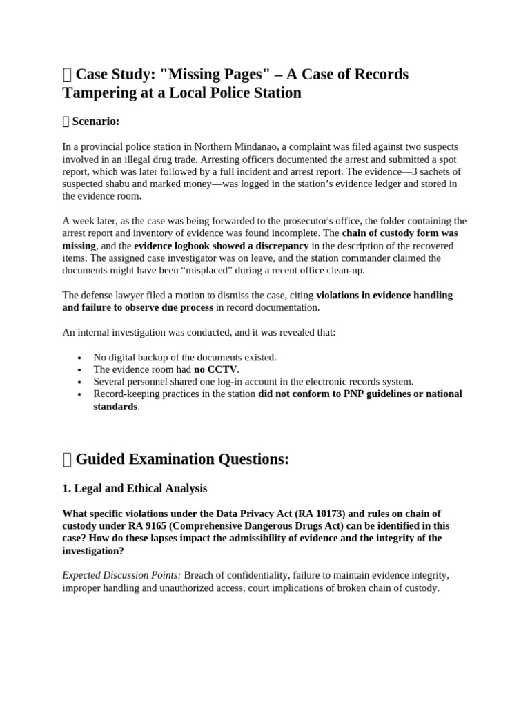 Police Records Management Failures Case Study | PDF | Records ...