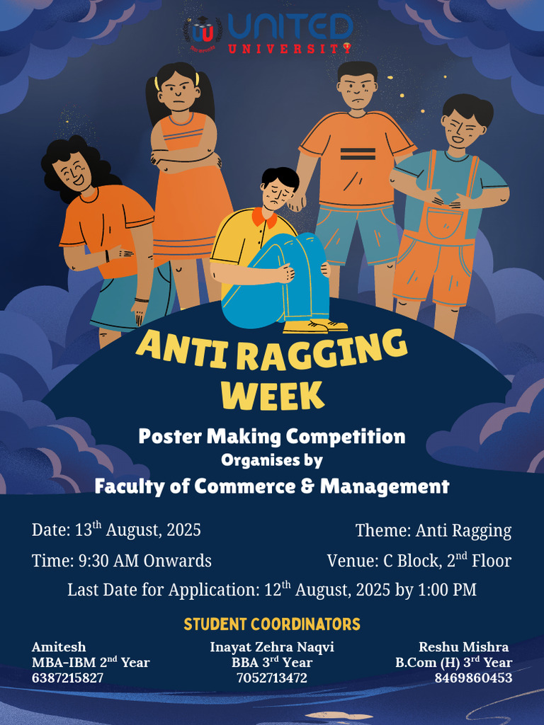 Poster Making Competition - Anti Ragging | PDF