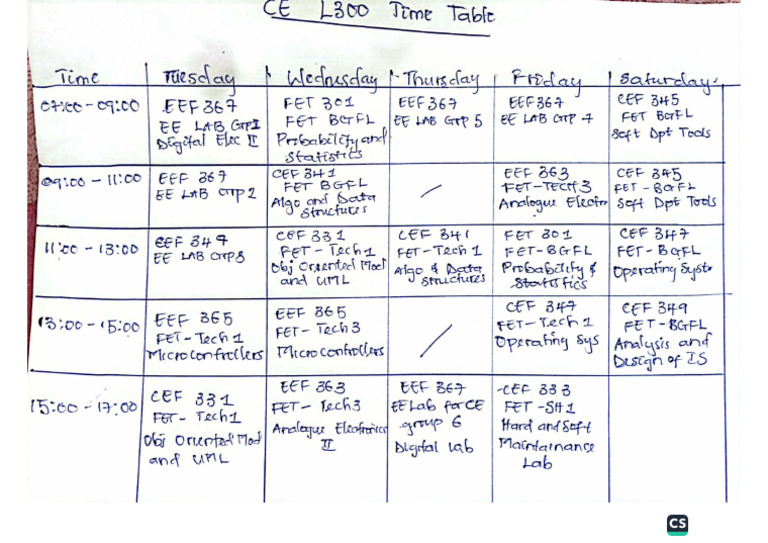 CE L300 Timetable | PDF
