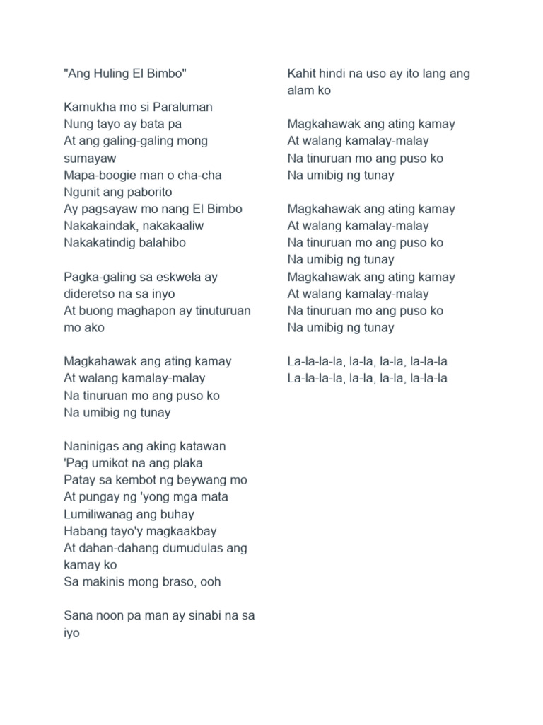 Ang Huling El Bimbo | PDF