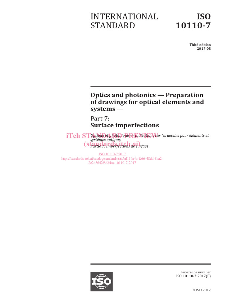 ISO 10110-7: Surface Imperfections Guide | PDF | International ...