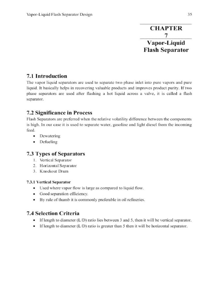 Vapor-Liquid Flash Separator Design | PDF | Liquids | Soft Matter