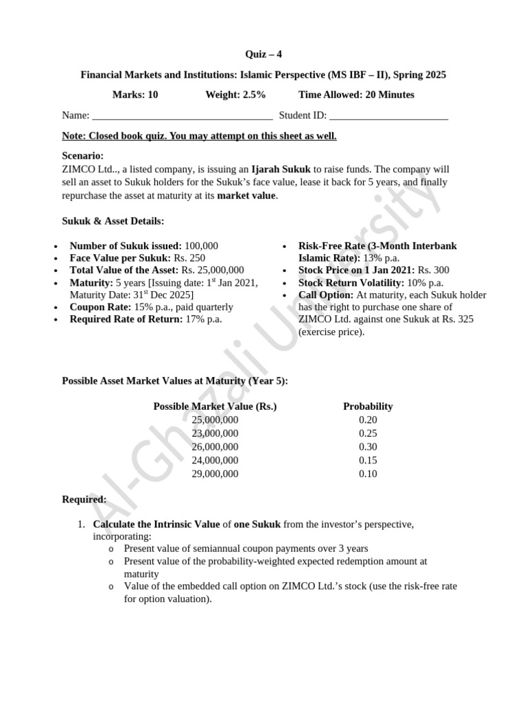 Quiz 4 - Sample | PDF