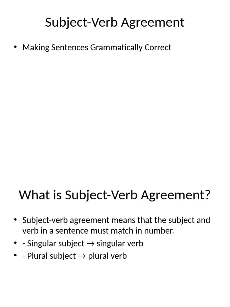 Subject-Verb Agreement Explained | PDF