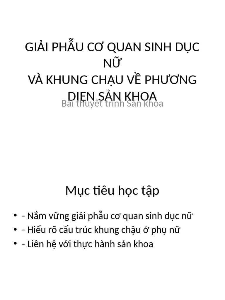 Giai Phau Sinh Duc Nu Khung Chau | PDF