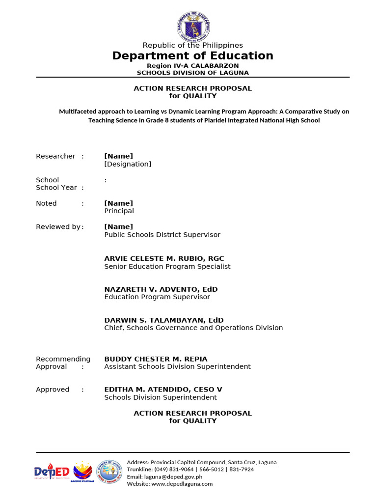 Action Research Proposal Template | PDF | Paragraph | Data Analysis