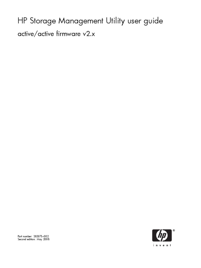 HP Storage Management Utility User Guide: Active/active Firmware v2.x ...