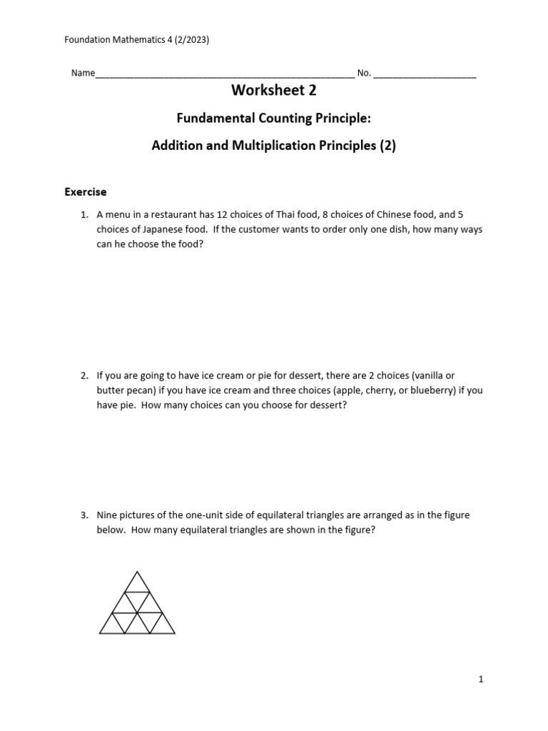FoundMath M5 Worksheet2 | PDF