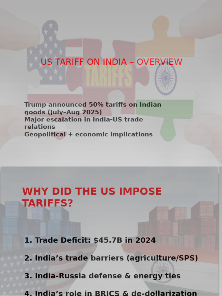 US Tariffs on India: Trade Impact Overview | PDF