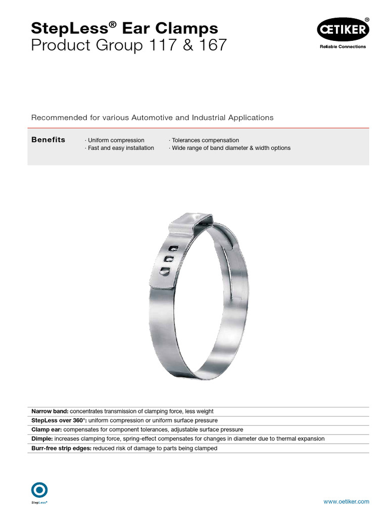 StepLess® Ear Clamps Overview | PDF | Mechanical Engineering