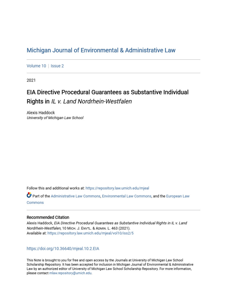 EIA Directive: Procedural Rights Defined | PDF | Environmental Impact ...