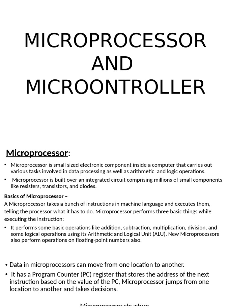 Microprocessor Unit 1 & 2 | PDF | Central Processing Unit | Microcontroller