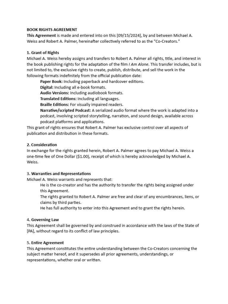 Iaa Book Rights Agreement_091524_signed | PDF