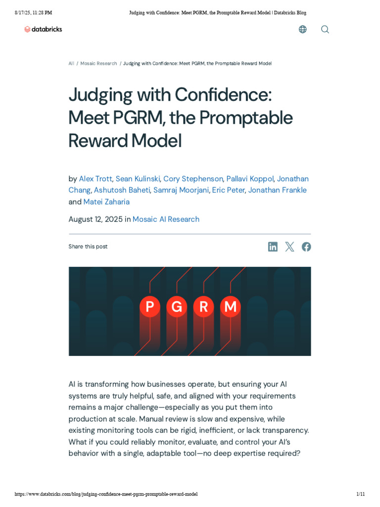 Judging With Confidence - Meet PGRM, The Promptable Reward Model ...