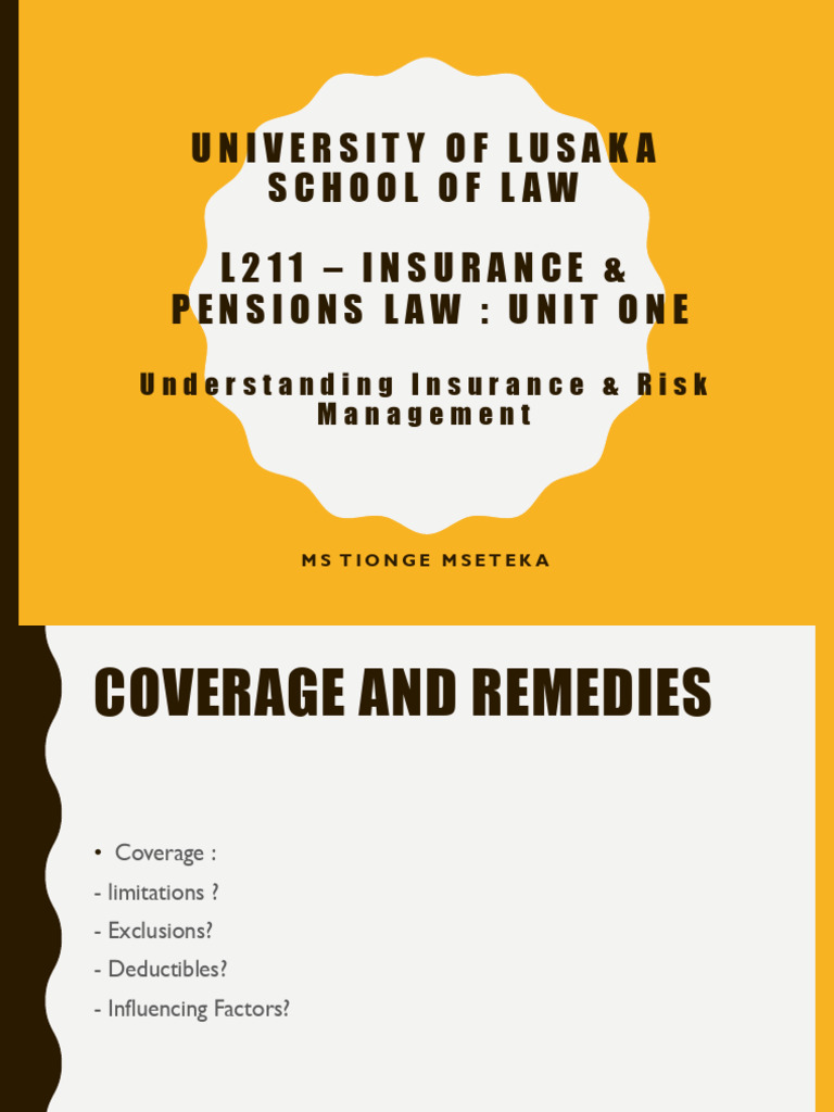 Insurance and Risk Management Overview | PDF | Insurance | Risk