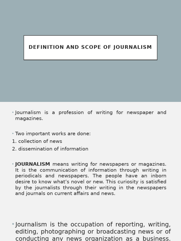 Understanding Journalism's Essence | PDF | Journalism | News