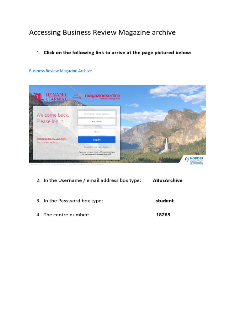 Y11 Business Review Magazine Access Instructions | PDF