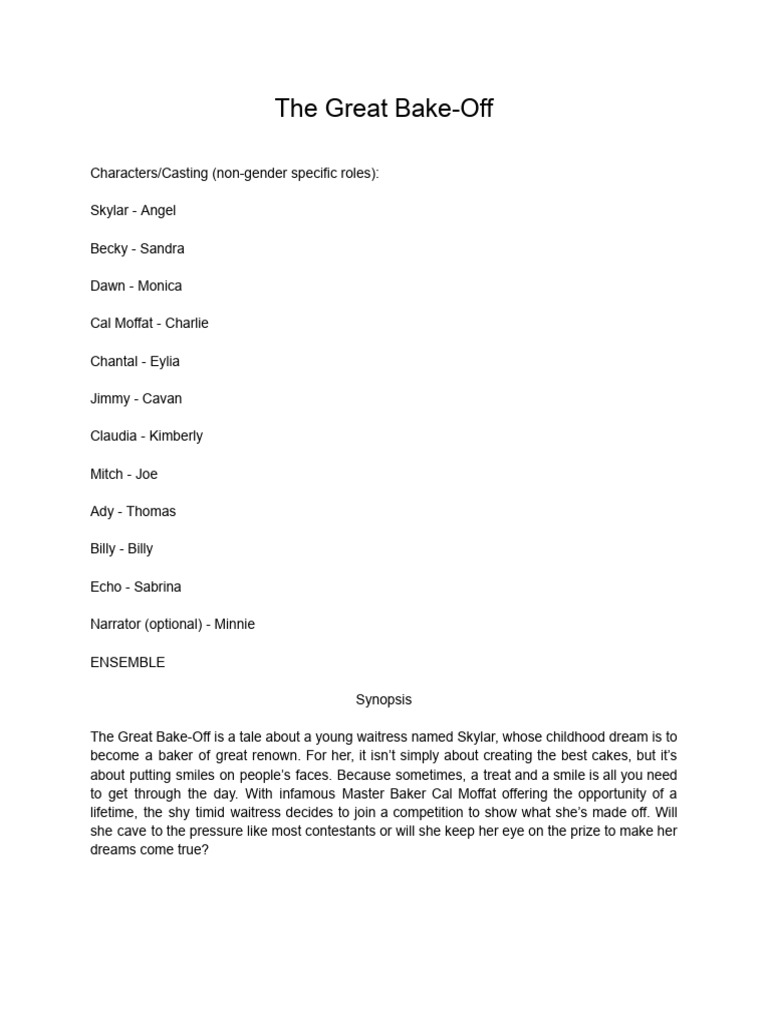 The Great Bake-Off: A Dream to Bake | PDF
