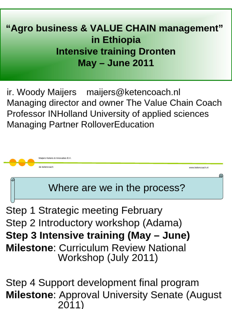 Intensive Training Value Chains May | PDF